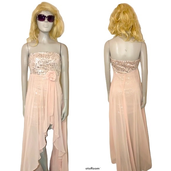 City Triangles | Dresses | City Triangle Strapless Sequins Chiffon Hilo ...